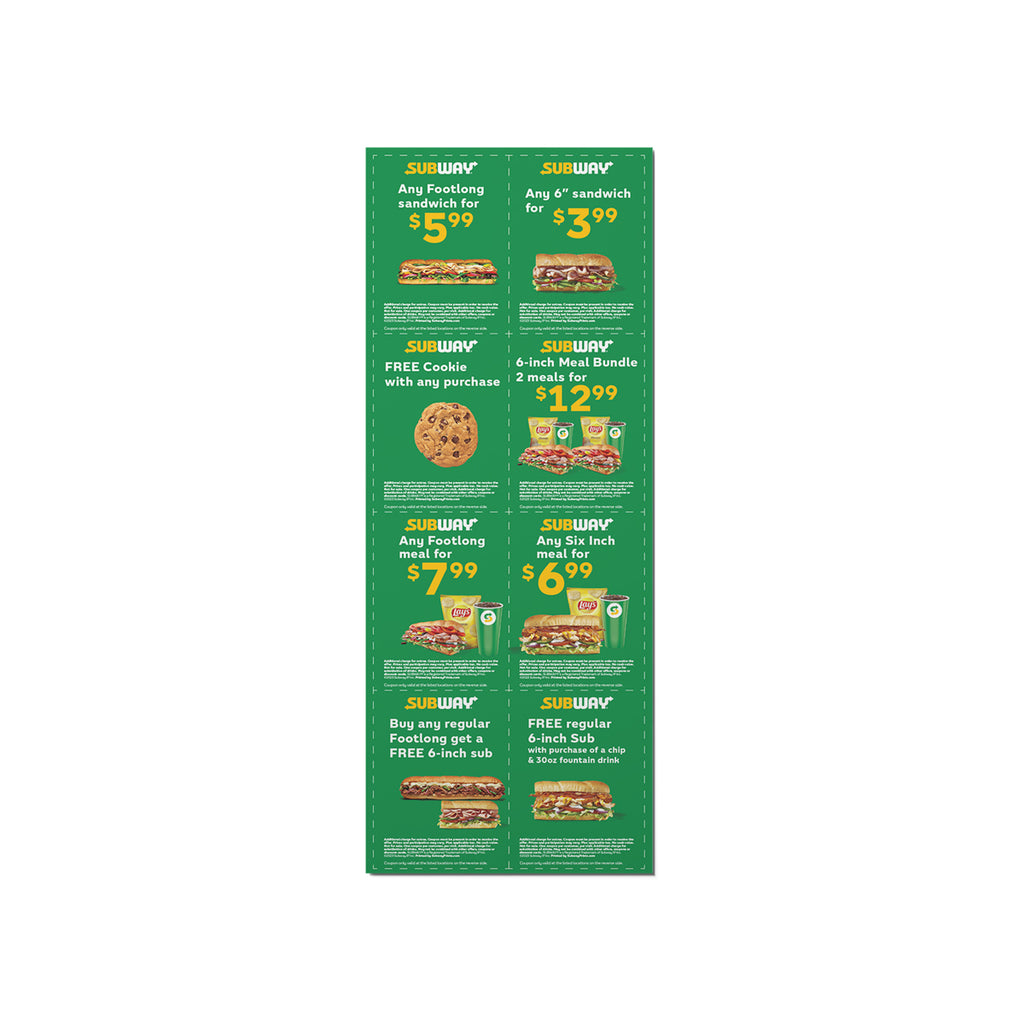 Subway Bag Stuffers - Customer Appreciation | Subway Prints
