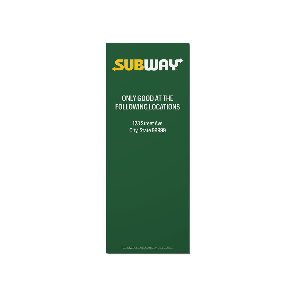 Subway Bag Stuffers - Meal of the Day | Subway Prints