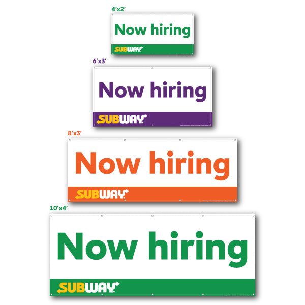 Subway Now hiring Banner | Subway Prints
