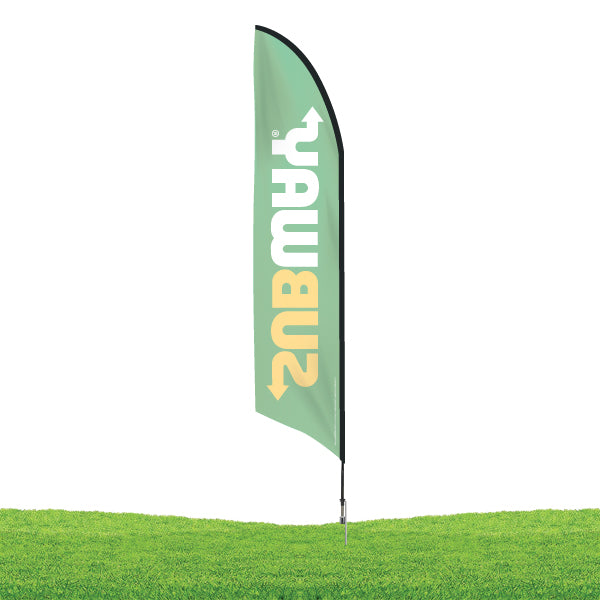 14 ft. Subway Feather Flag Kit - Green Background | Subway Prints